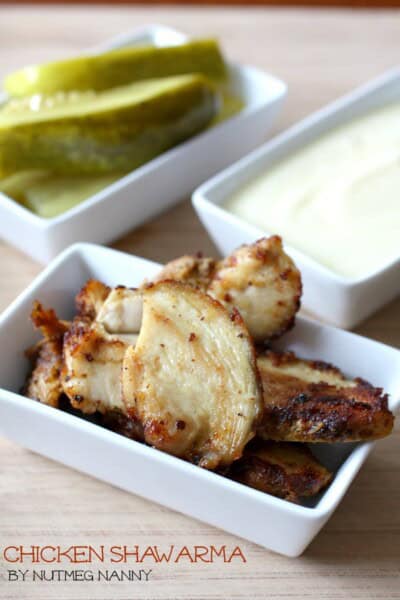 Spiced Chicken Shawarma Wraps {Mid-East Feast} - Nutmeg Nanny