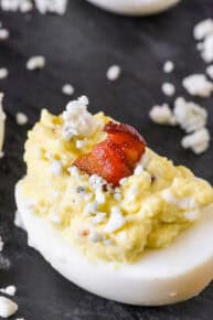 Blue Cheese Deviled Eggs - Nutmeg Nanny