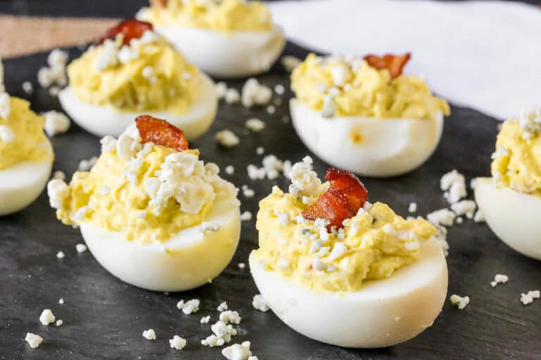 Blue Cheese Deviled Eggs - Nutmeg Nanny