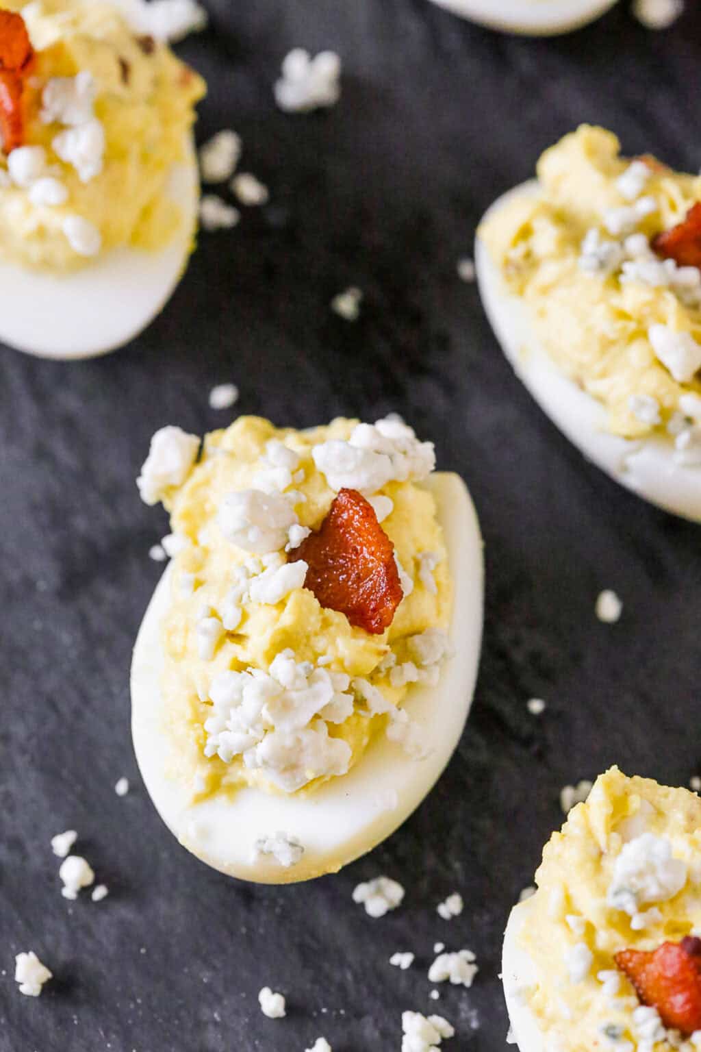 Blue Cheese Deviled Eggs - Nutmeg Nanny