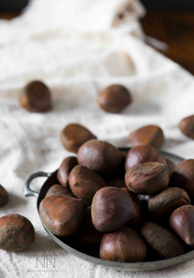 Spice Butter Roasted Chestnuts - Nutmeg Nanny