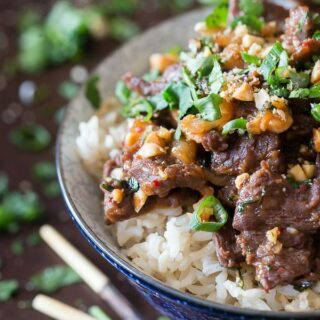 Spicy Beef with Peanuts - Nutmeg Nanny