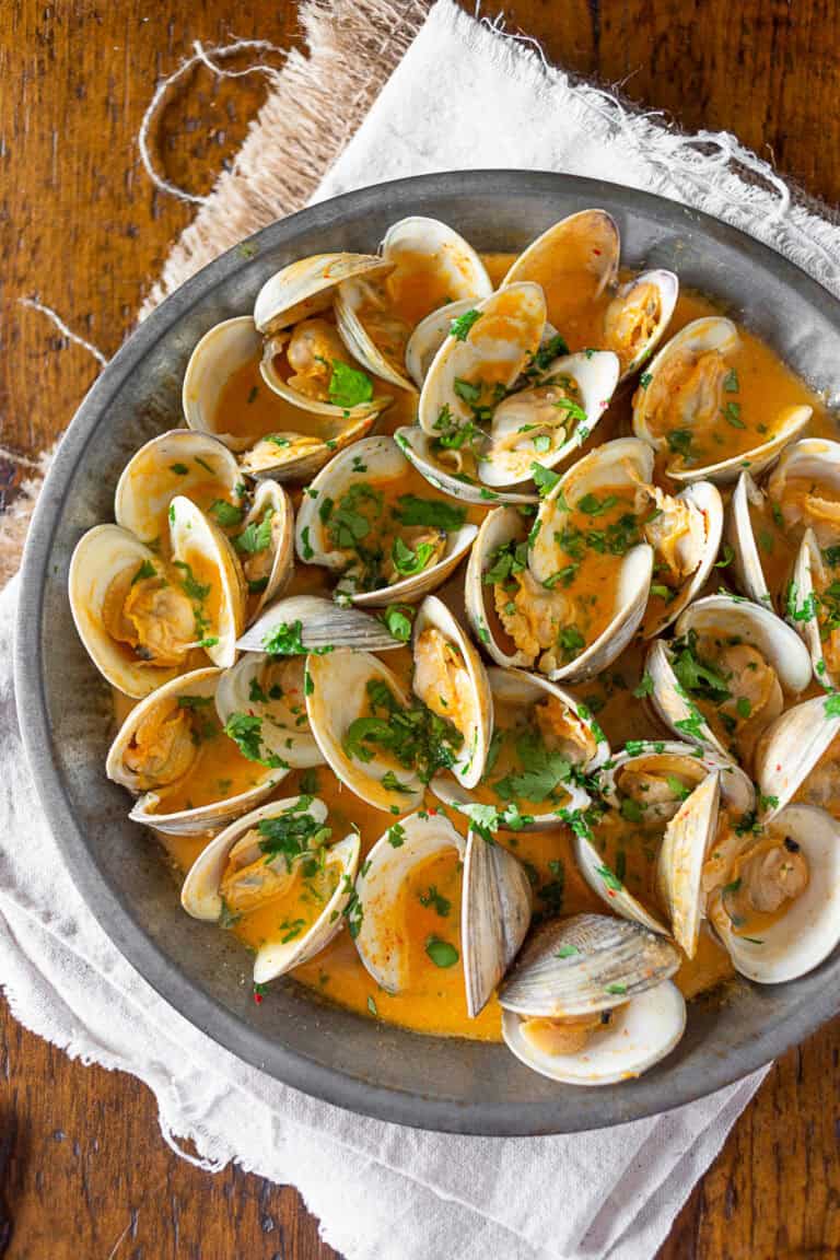 Spicy Coconut Milk Clams - Nutmeg Nanny