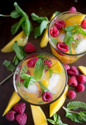 Raspberry Mango Sangria - Nutmeg Nanny