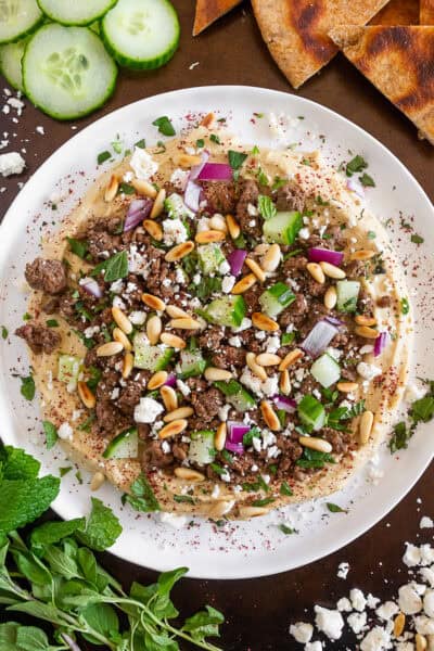Loaded Greek Hummus - Nutmeg Nanny
