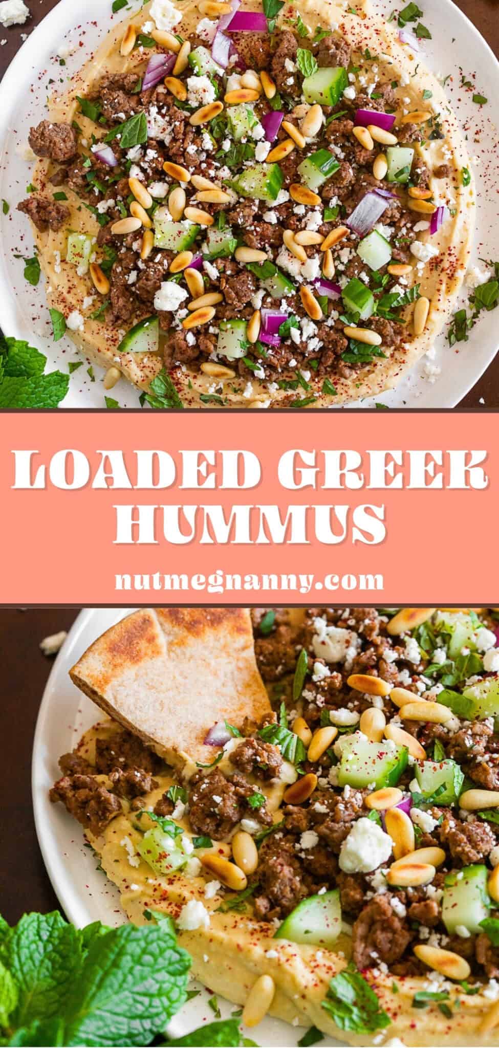 Loaded Greek Hummus - Nutmeg Nanny