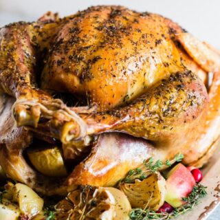 Garlic Herb Maple Roast Turkey - Nutmeg Nanny
