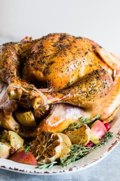 Garlic Herb Maple Roast Turkey - Nutmeg Nanny