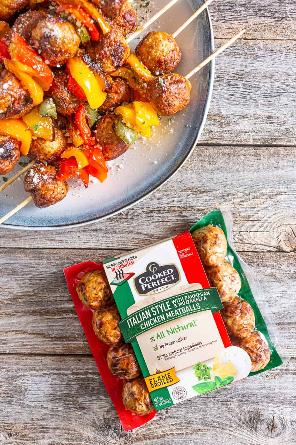 Grilled Chicken Meatball Skewers - Nutmeg Nanny