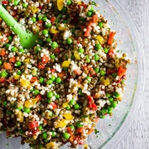 Lentil Couscous Salad with Goat Cheese - Nutmeg Nanny