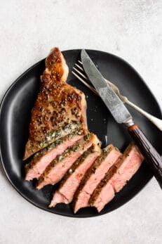 Cast Iron Seared Strip Steak - a flavorful way to make steak!
