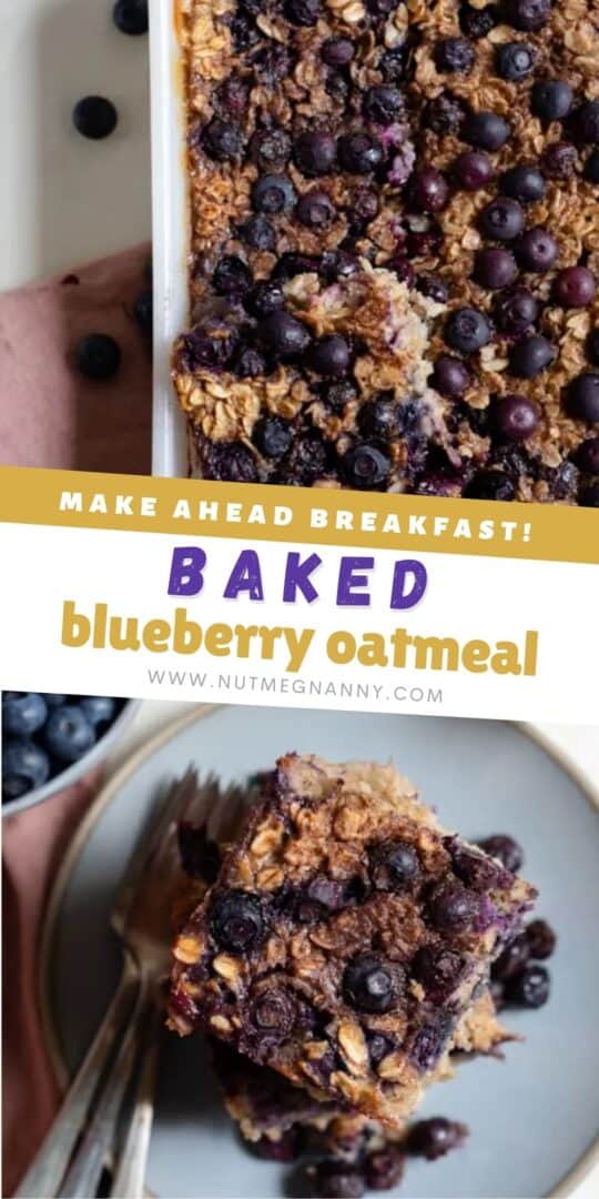 Baked Blueberry Oatmeal - a hearty make ahead breakfast dish!