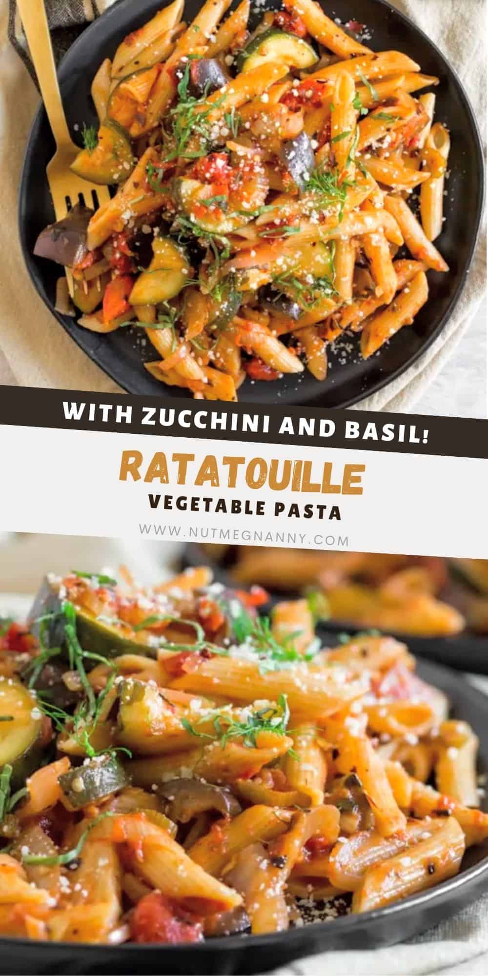 Ratatouille Pasta Recipe - meatless vegetable pasta with herbs