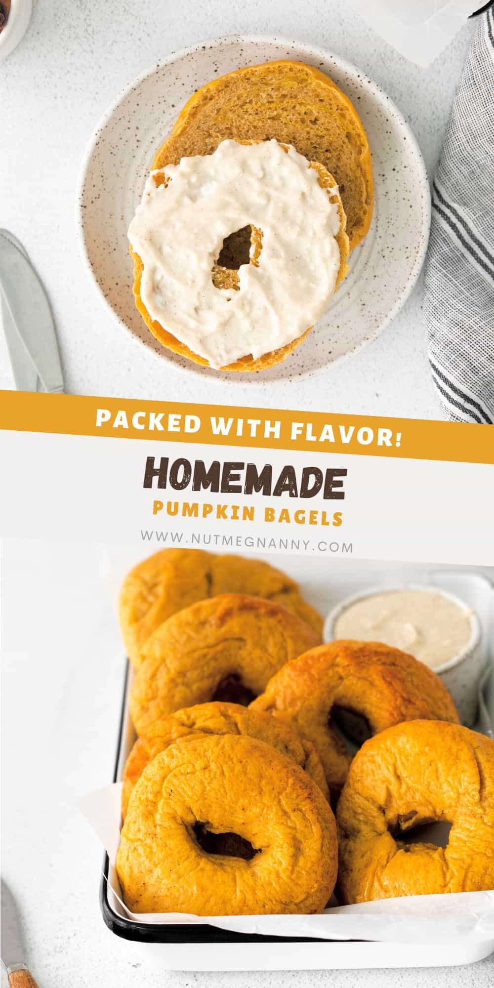 Homemade Pumpkin Bagels - Nutmeg Nanny