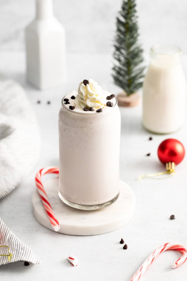 Peppermint Bark Milkshake - an easy and delicious holiday treat!