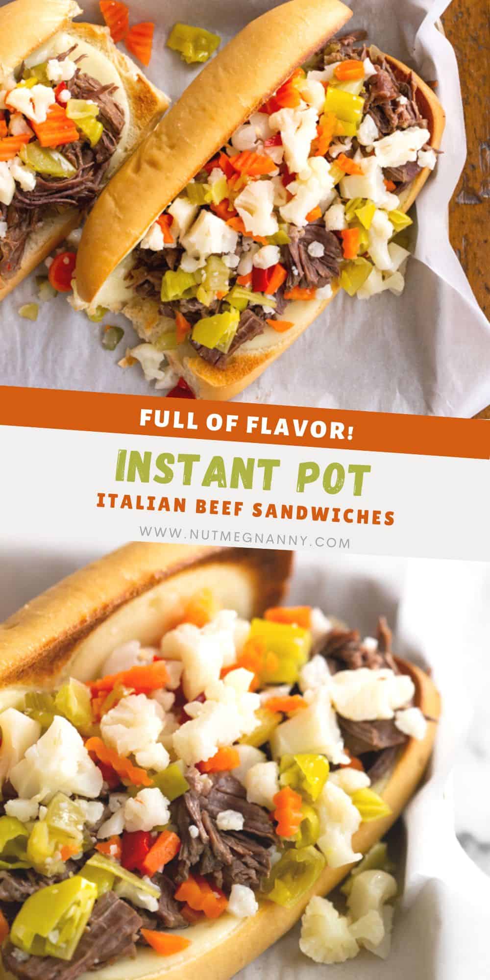 Instant Pot Italian Beef Sandwich - Nutmeg Nanny