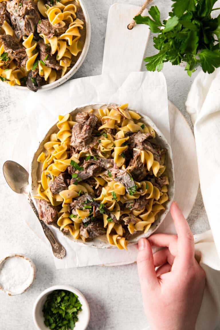 Slow Cooker Beef Stroganoff - Nutmeg Nanny