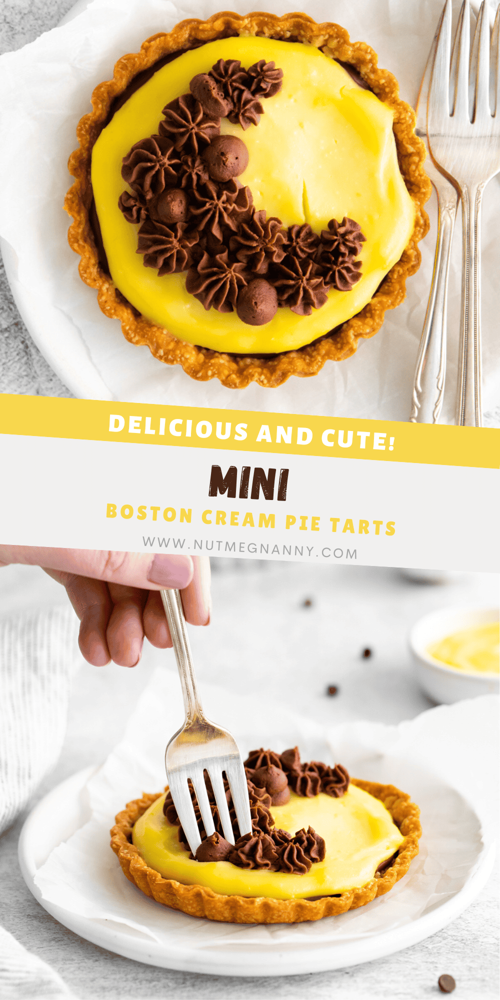 Boston Cream Pie Tarts - Nutmeg Nanny