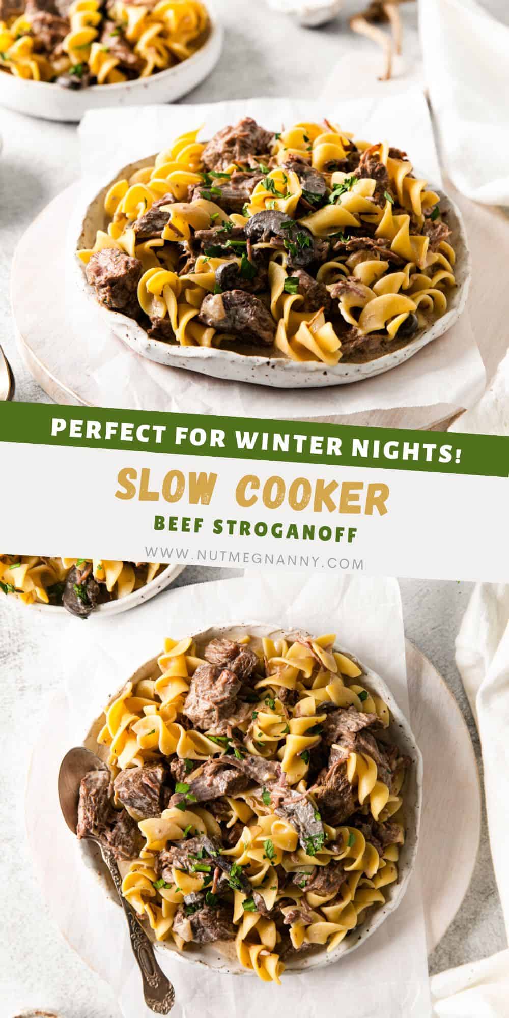 Slow Cooker Beef Stroganoff - Nutmeg Nanny