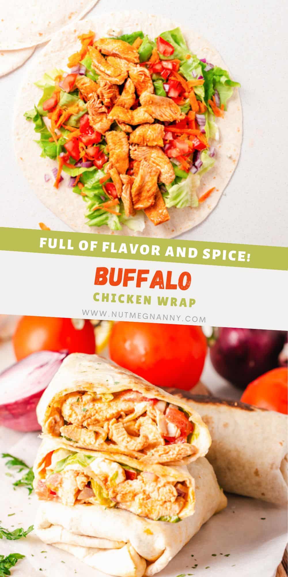 Buffalo Chicken Wrap - Nutmeg Nanny