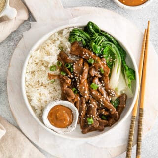 Beef Bulgogi Rice Bowls - Nutmeg Nanny