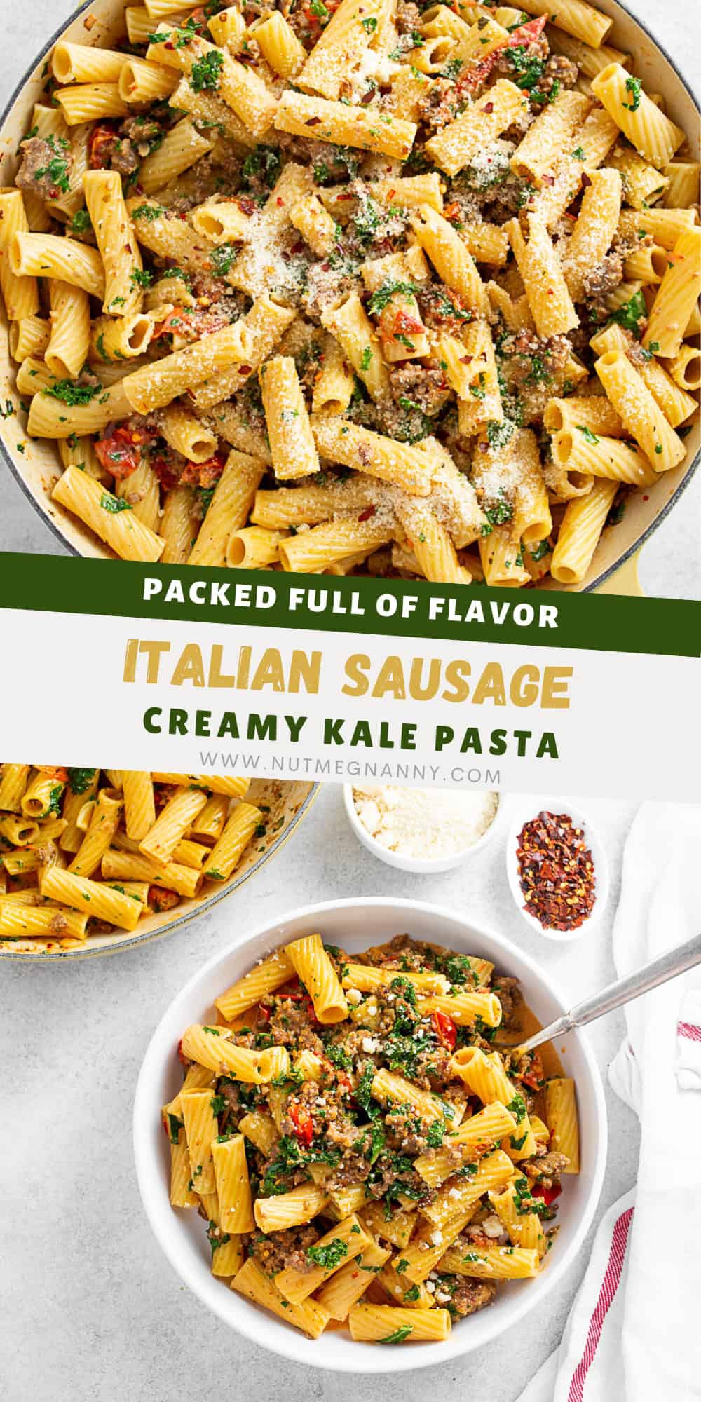 Italian Sausage Kale Pasta - Nutmeg Nanny