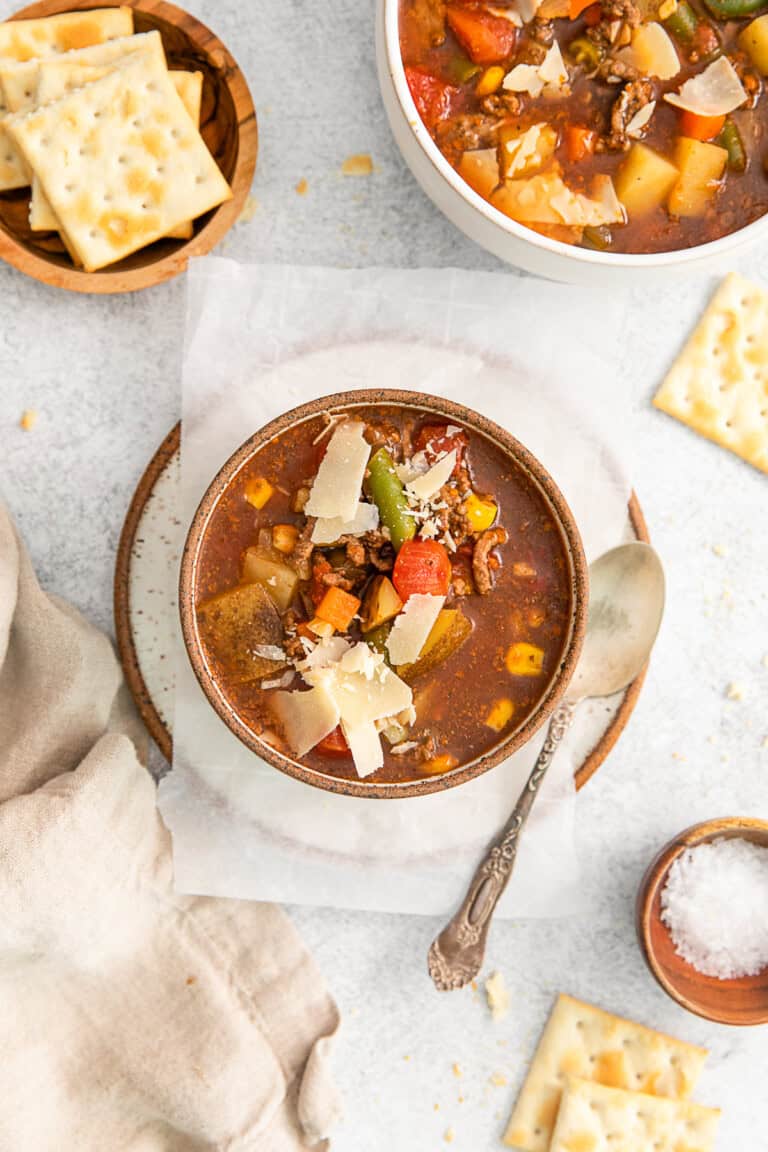 Vegetable Beef Soup - Nutmeg Nanny