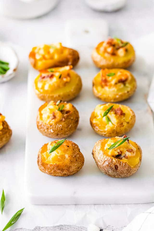Mini Loaded Baked Potatoes - Nutmeg Nanny