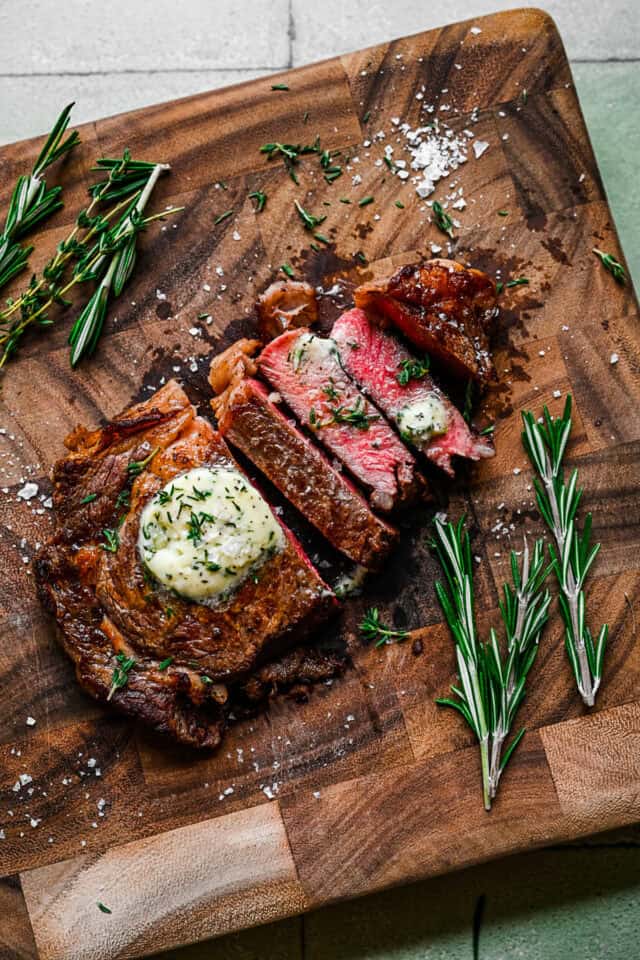 Pan Fried Ribeye - Nutmeg Nanny