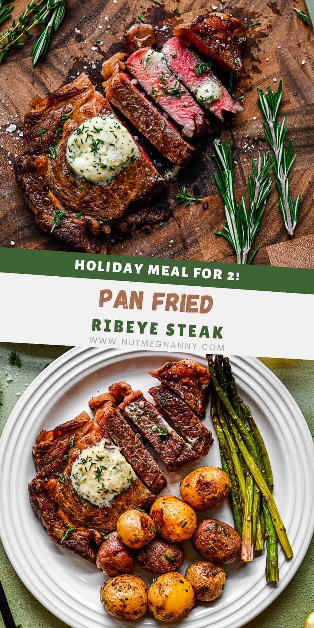 Pan Fried Ribeye - Nutmeg Nanny
