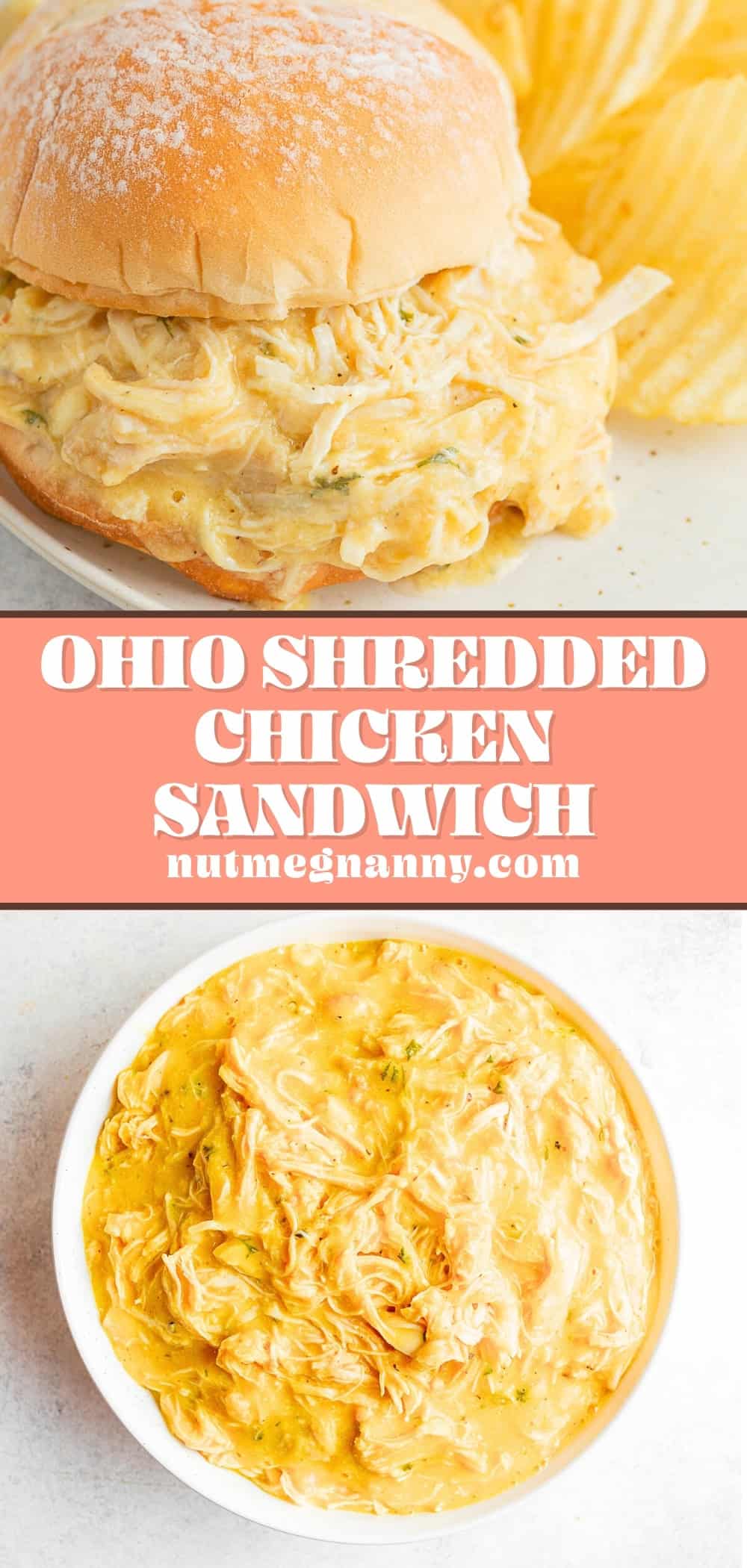 Ohio Shredded Chicken Sandwich - Nutmeg Nanny