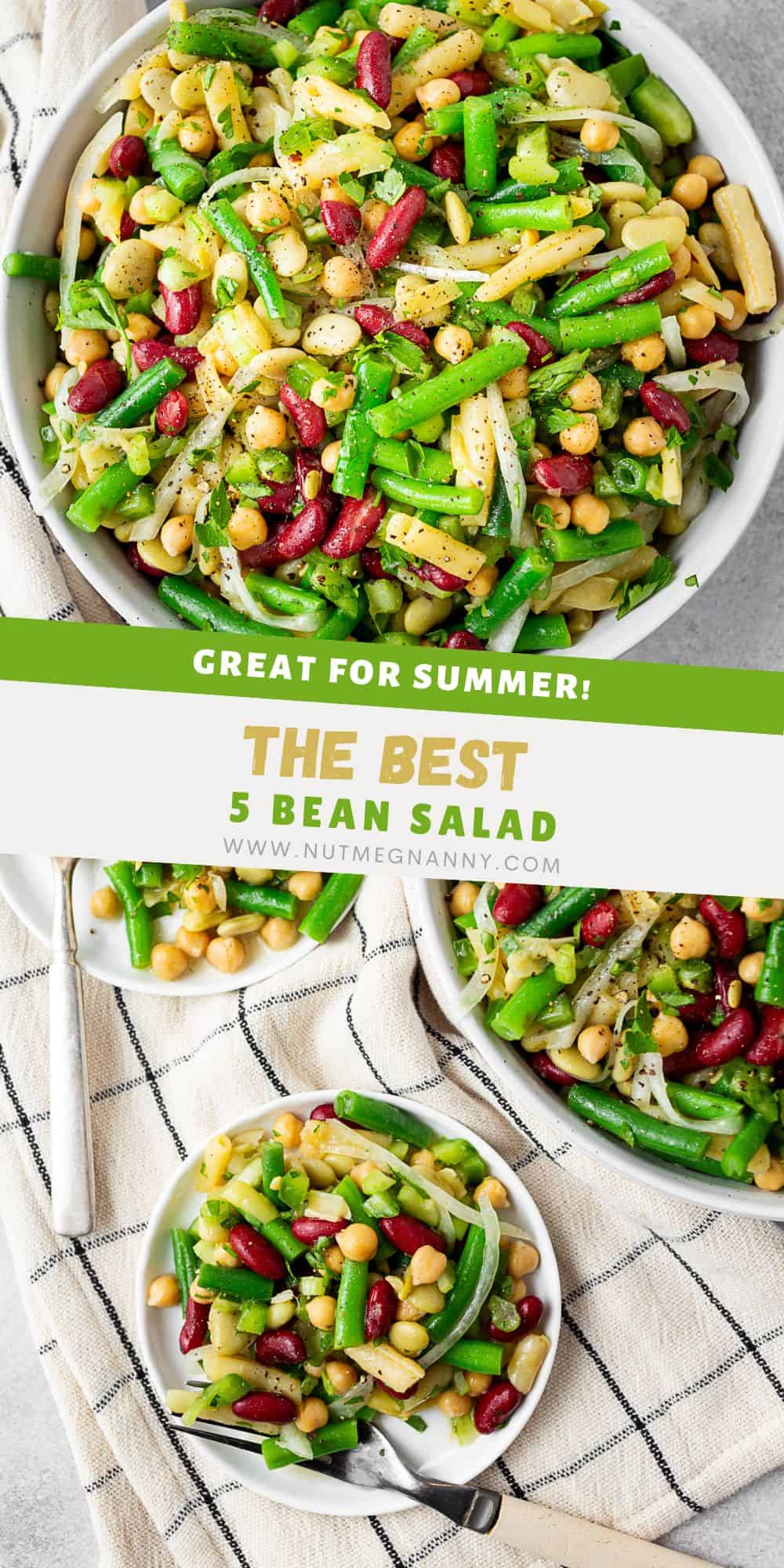 The Best 5 Bean Salad - Nutmeg Nanny