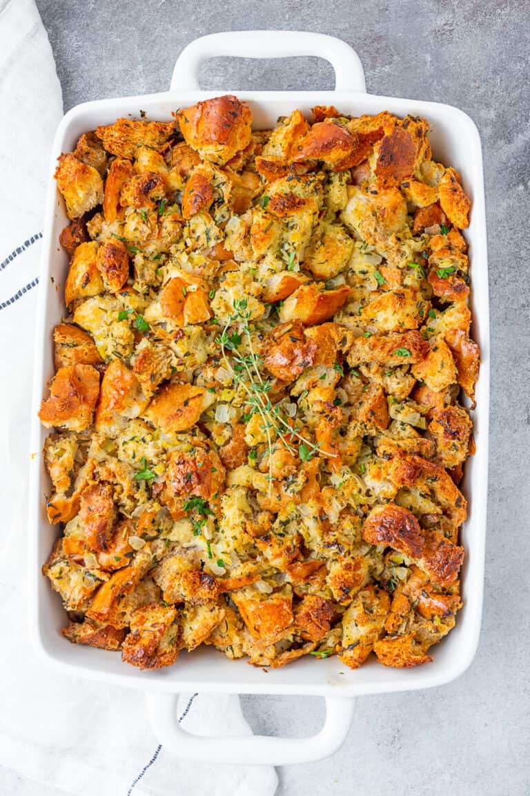 Homemade Buttery Herb Stuffing - Nutmeg Nanny